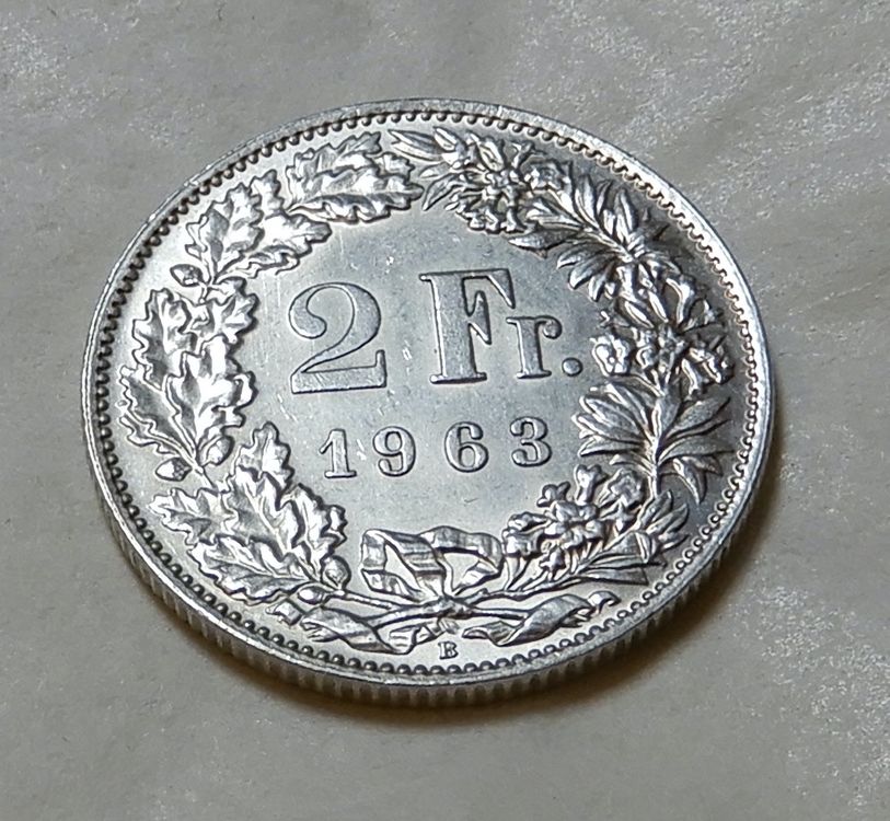 Silber Münze, 1963 , 2 Franken | Kaufen auf Ricardo