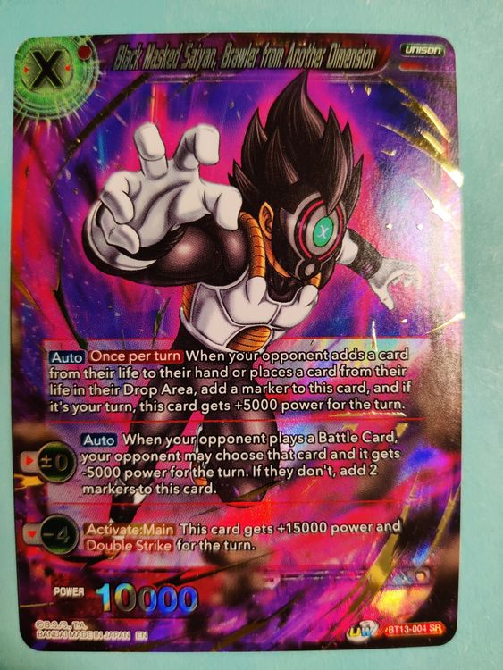 Black Masked Saiyan Brawler BT13-004 SR Dragon Ball card ENG (Neu ...