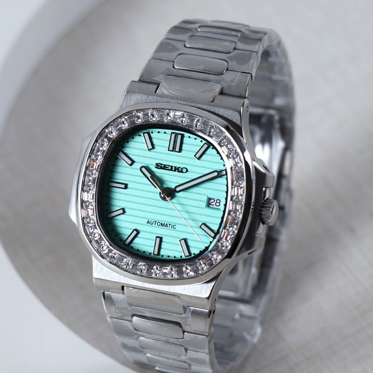 Seiko NH35 Nautilus Mod Tiffany Blue Diamond BRANDNEU! | Kaufen auf Ricardo