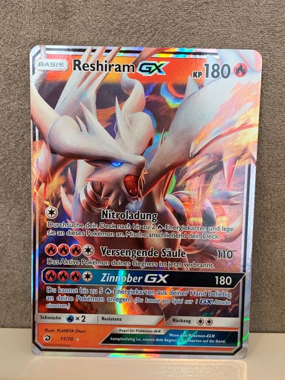 11/70 Reshiram GX DE Pokemon Majestät der Drachen (Gebraucht) in Fislisbach für CHF 5 – mit ...