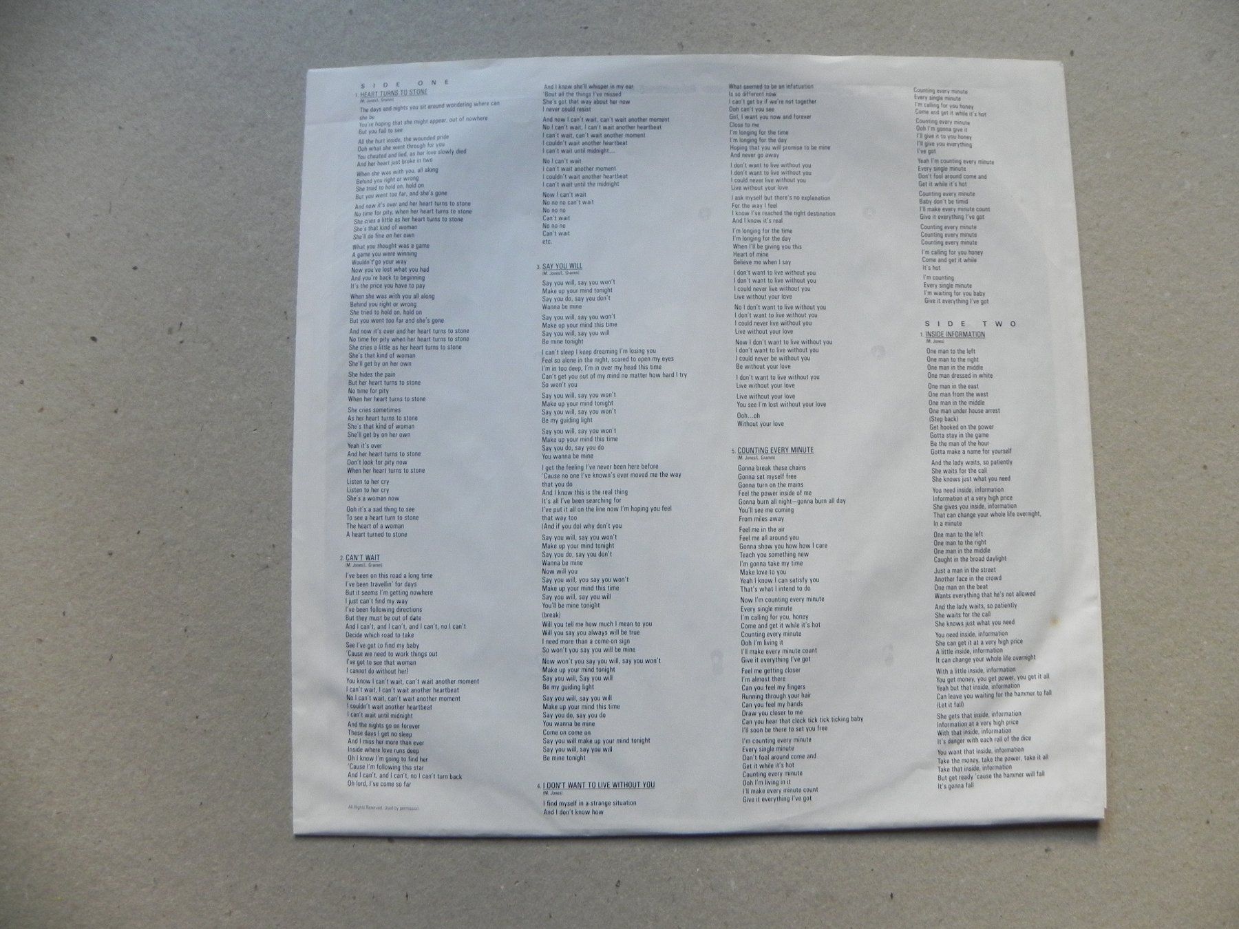 LP GB USA Hardrock Band Foreigner 1987 Inside Information (Gebraucht ...