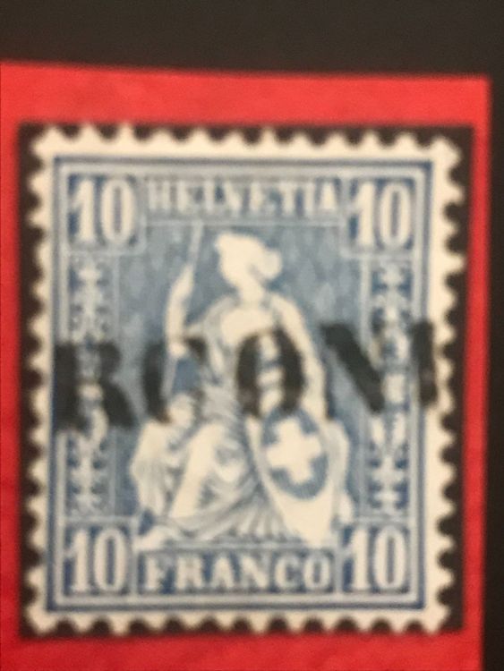 Schweiz 1862 sitzende Helvetia 10 Rp. blau Balken RCONI | Kaufen auf Ricardo