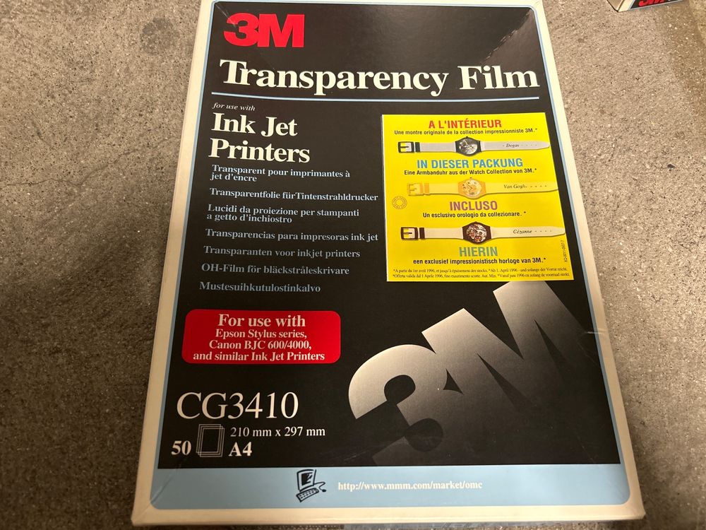3M Transparentfolien für Tintenstrahldrucker CG3410 NEU (Neu und ...