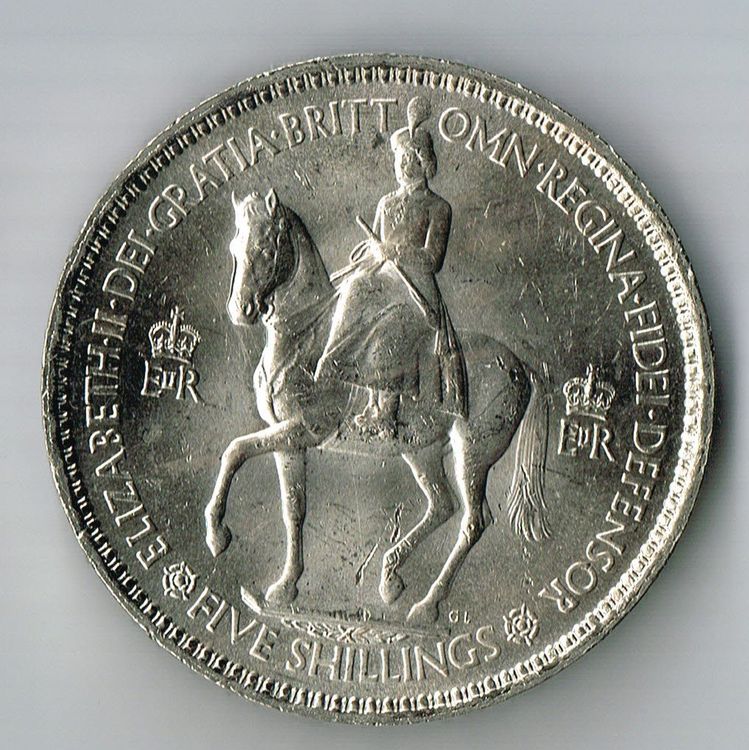 1953_Five Shillings_Elizabeth II Dei Gratia (Gebraucht) in Hombrechtikon für CHF 1.9 – mit ...