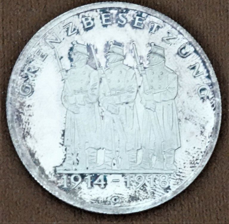 Medaille Grenzbesetzung 1914-1918 Ag 900 (Gebraucht) in Zofingen für CHF 10 – mit Lieferung auf ...