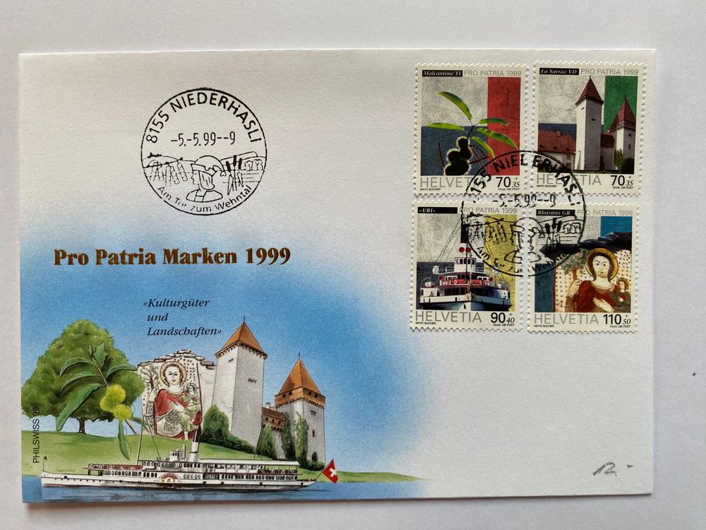 5 FDC Pro Patria Kulturgüter und Landschaft IV 1999 (Ortsn.) | Kaufen auf Ricardo