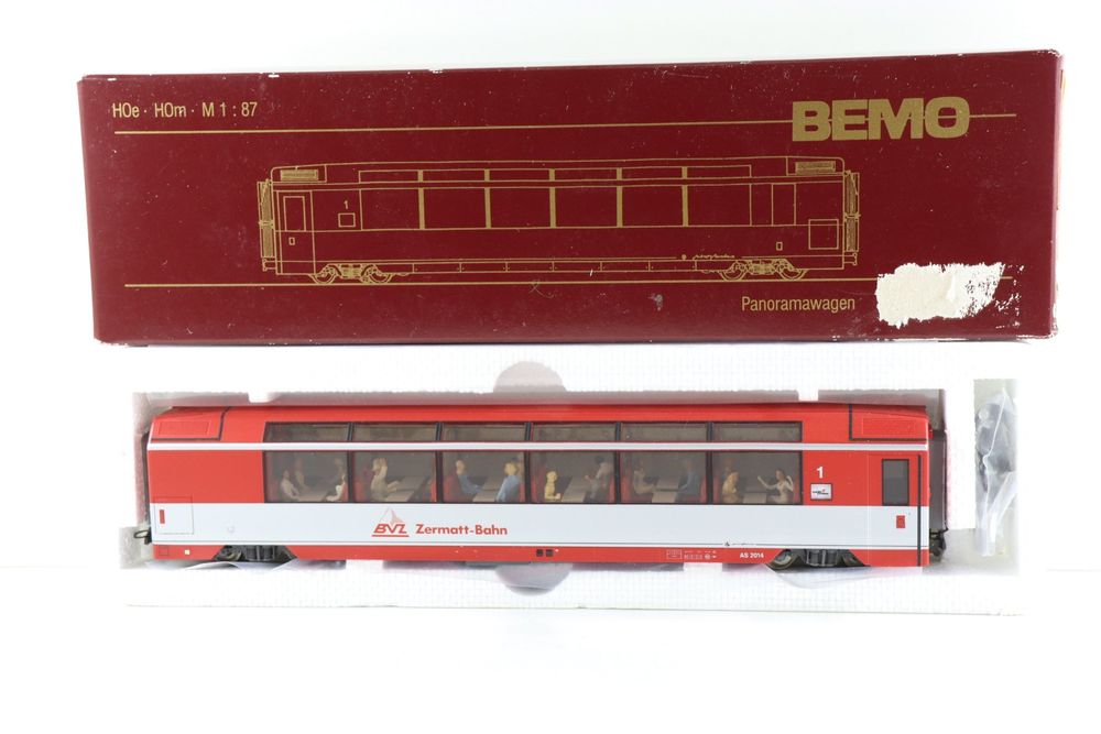 Bemo 3288 504 BVZ AS 3014 Panoramawagen mit Personen H0m | Kaufen auf Ricardo