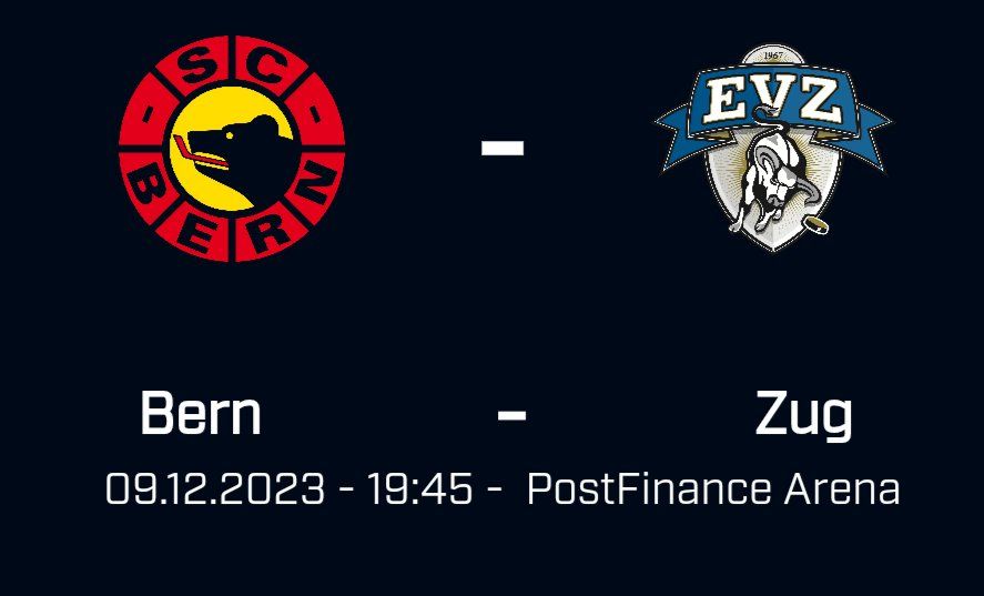 SCB vs EVZ Zug / 1 Stehplatz SA 9.12. (Neu (gemäss Beschreibung)) in Bern für CHF 5 – mit ...