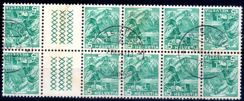 1944 KEHRDRUCK MIT ZWISCHENSTEG DREI ZICKZACKLINIEN GEST. | Kaufen auf Ricardo