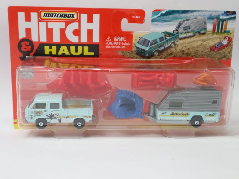 Matchbox Hitch & Haul VW Bus T3 mit Wohnwagen Camper (Neu und ...