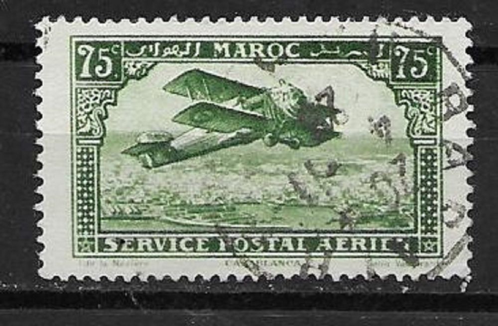 Marokko 1922: Flugzeug über Casablanca 75c grün | Kaufen auf Ricardo