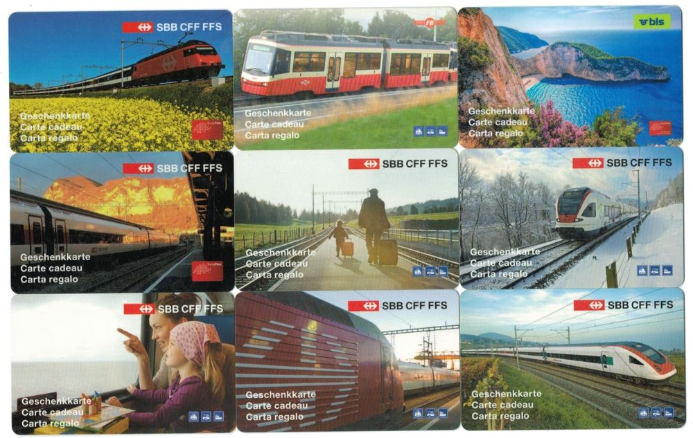 9 Geschenkkarten SBB Eisenbahnen alle leer (D'occasion) à Zürich pour ...