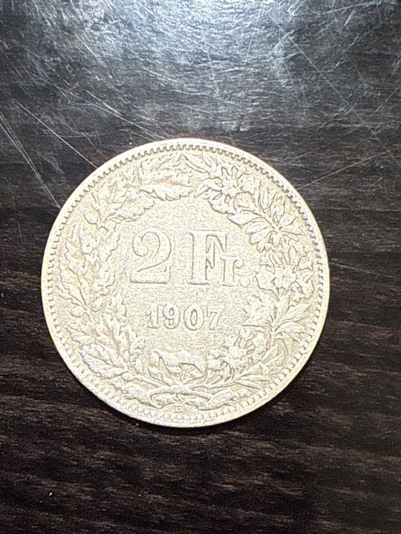 2 Franken 1907 Silber (Gebraucht) in Gurmels für CHF 7 – mit Lieferung auf Ricardo kaufen