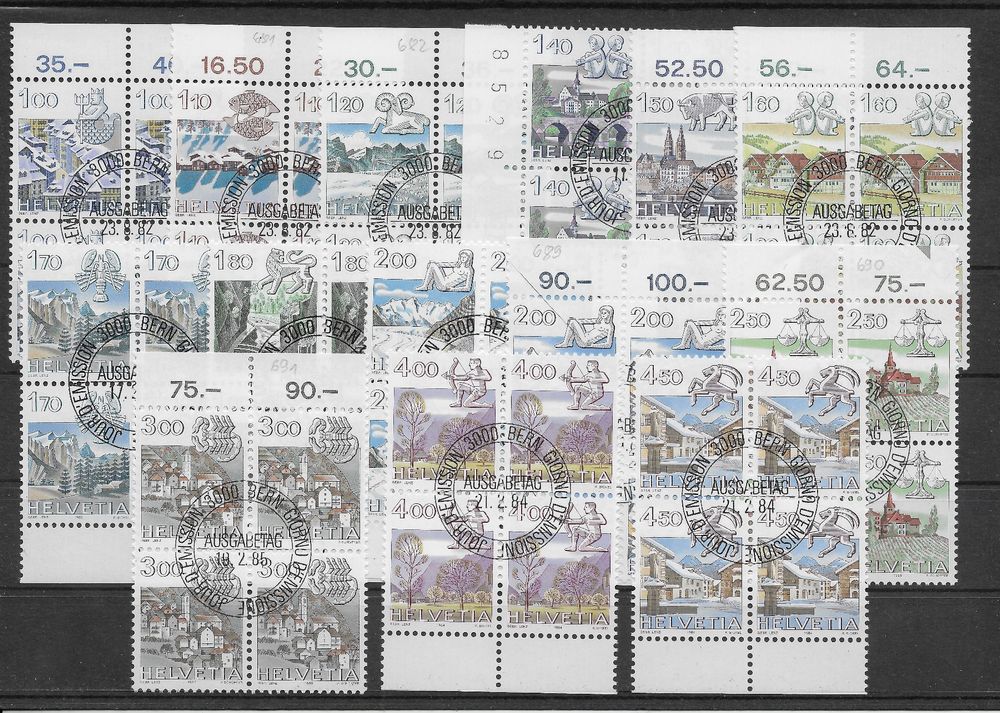 4er Block Serie Tierkreiszeichen 1982/86, ET Kat.150.- | Kaufen auf Ricardo