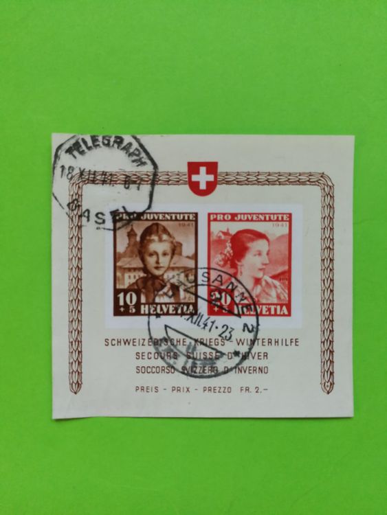 PJ Block 1941, gestempelt, SBK 500 /2002 (Gebraucht) in Obfelden für CHF 56 – mit Lieferung auf ...