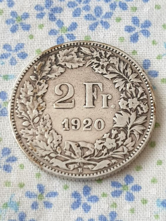 Helvetia Schweiz 2 Franken Münze 1920 Silber 835 (Gebraucht) in Mörschwil für CHF 9.9 – mit ...