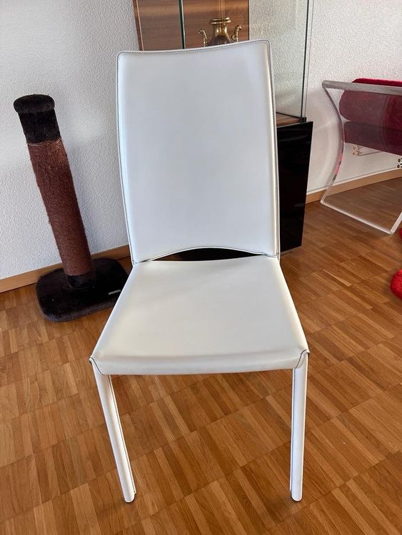Essstuhle Leder Weiss