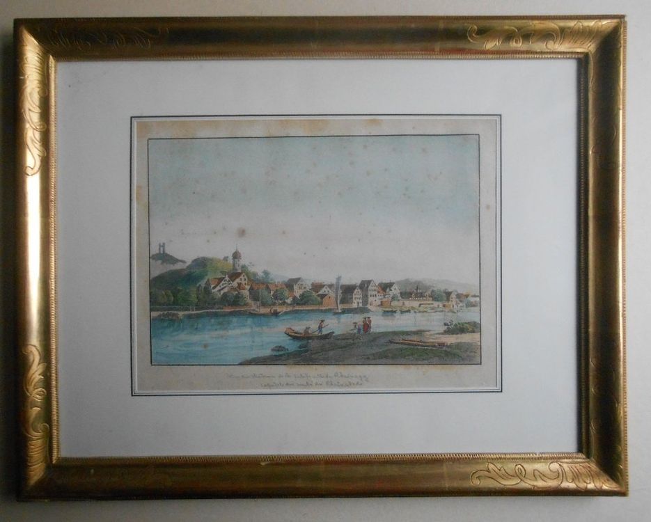 Rheineck. Kolorierter Kupferstich von ca 1780. | Kaufen auf Ricardo