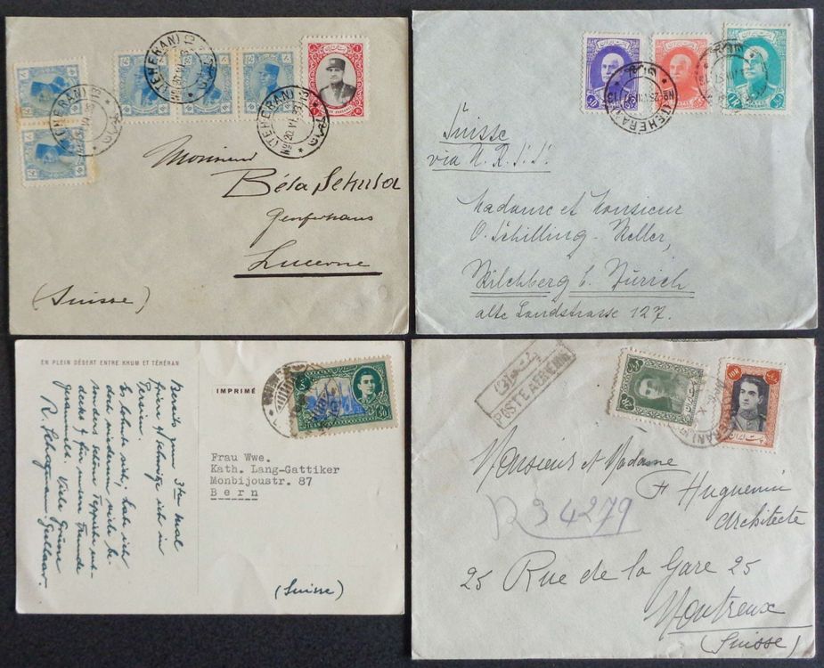 PERSIEN/IRAN: 4 Belege aus 1933–1950 (Gebraucht) in Zürich für CHF 5.3 ...
