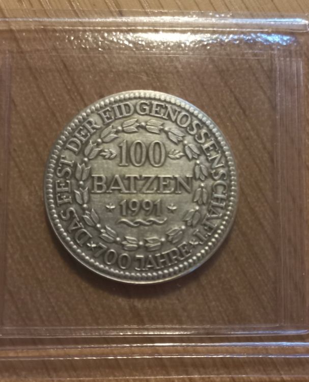 100 Batzen Kanton Schwyz 700 Jahre Eidgenossenschaft 1991 (Gebraucht ...