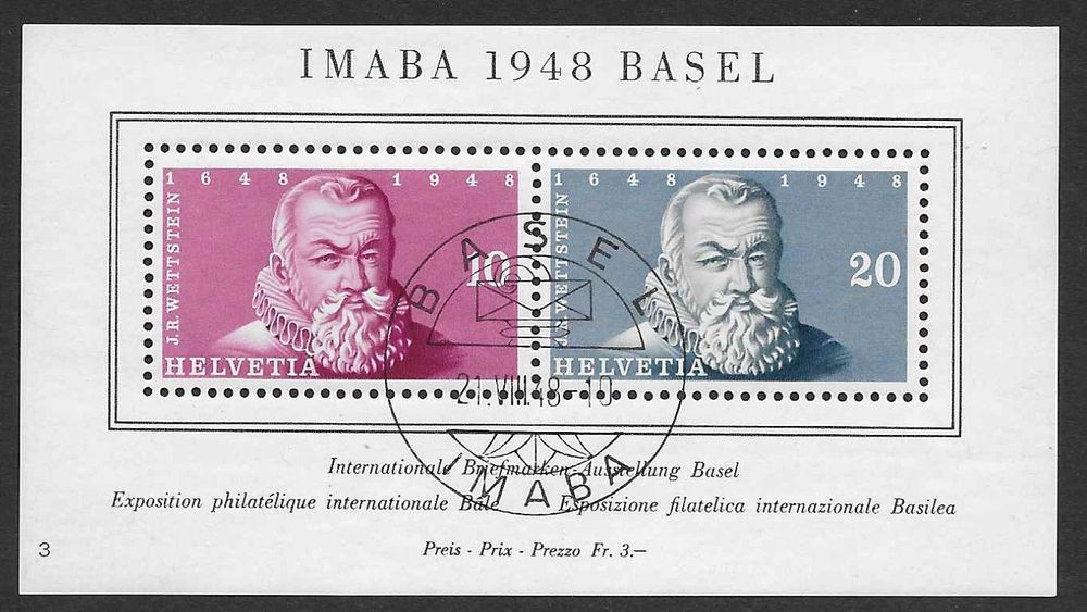 1948: IMABA-Block No W31 ( Gelbe Gummierung) No 3 ET | Kaufen auf Ricardo