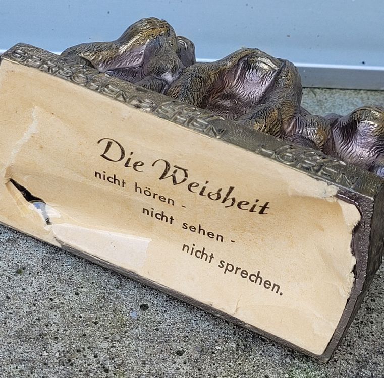 ⚜️ Antik "DIE WEISHEIT" Die drei Affen, vermutlich Bronze (Gebraucht) in Buttikon SZ für CHF 20 ...