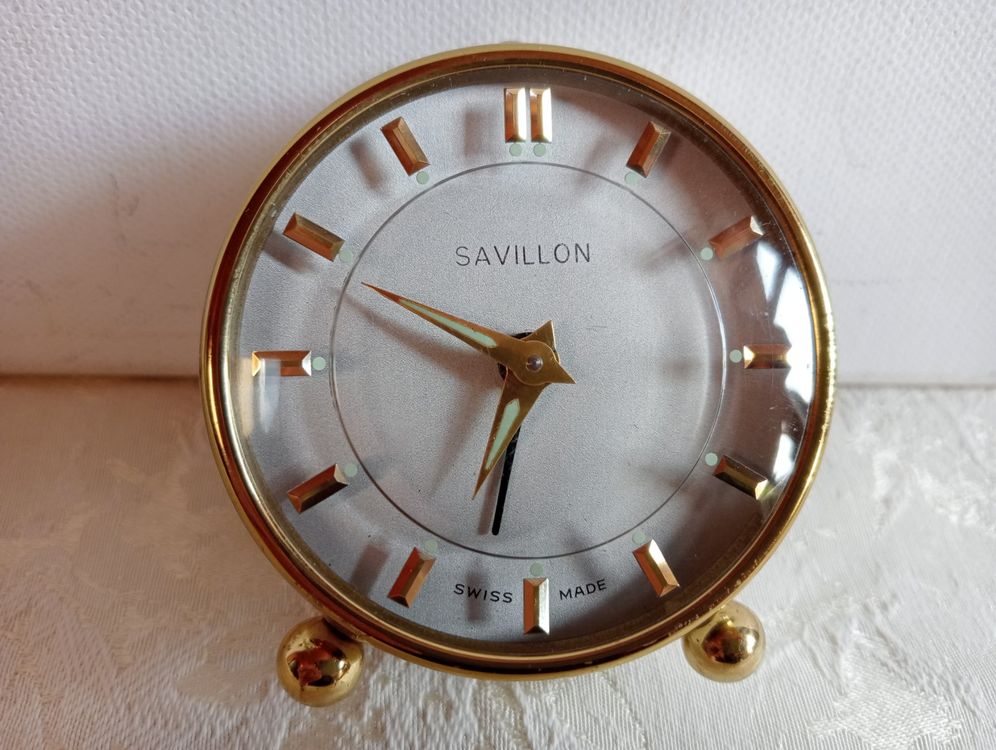 Savillon Wecker mechanisch Vintage Gold-weiss Swiss Made (Gebraucht) in ...