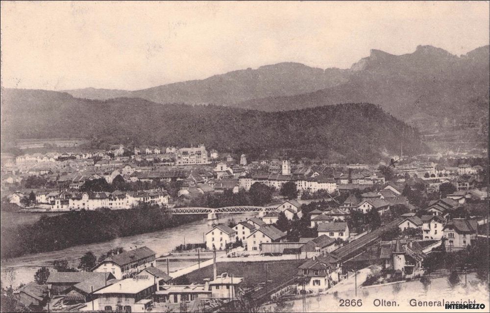 Olten SO // 1911 Generalansicht Eisenbahnbrücke Aare (Gebraucht) in Basel für CHF 14 – mit ...
