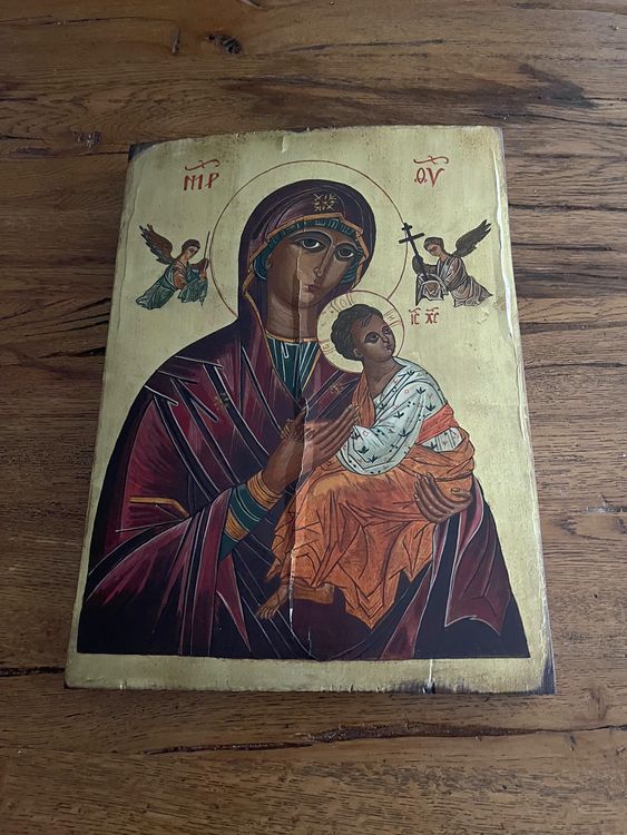 Ikone "Maria mit Kind" handbemalt 🖼️ Antike Holz Ikone.... (Gebraucht) in Horgen für CHF 290 ...