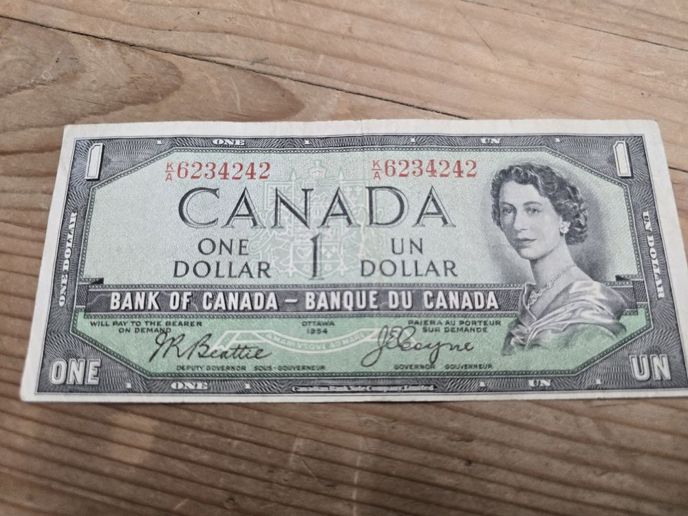 Kanada 1 Dollar DEVILS FACE RARE BANKNOTE 1954 (Gebraucht) in Pfäffikon ...
