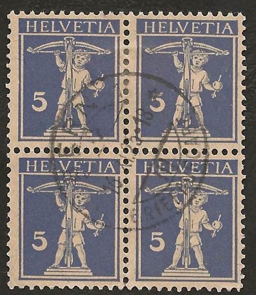 Schweiz Viererblock 1924 FM 157 BERN 16.XI.25 (Gebraucht) in Au ZH für ...