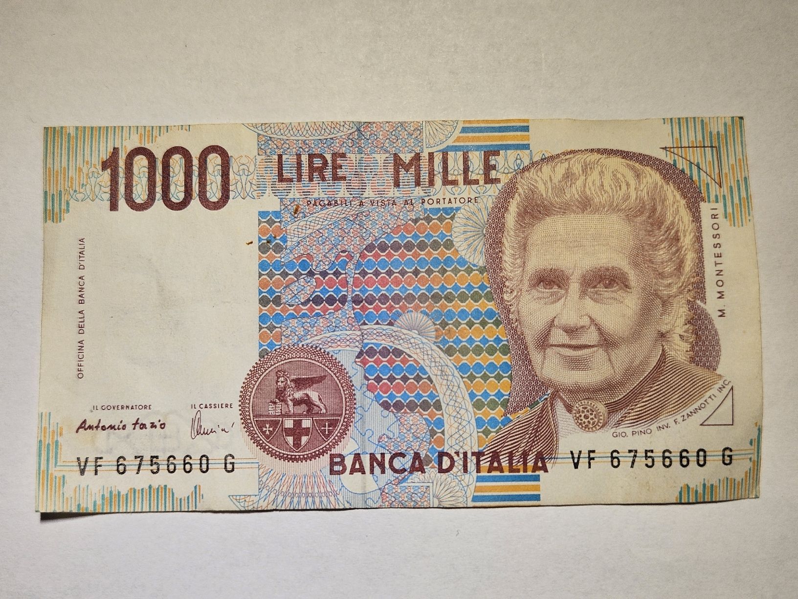 Italien 1000 Lire Banknote - Maria Montessori, Top Zustand! (Gebraucht ...