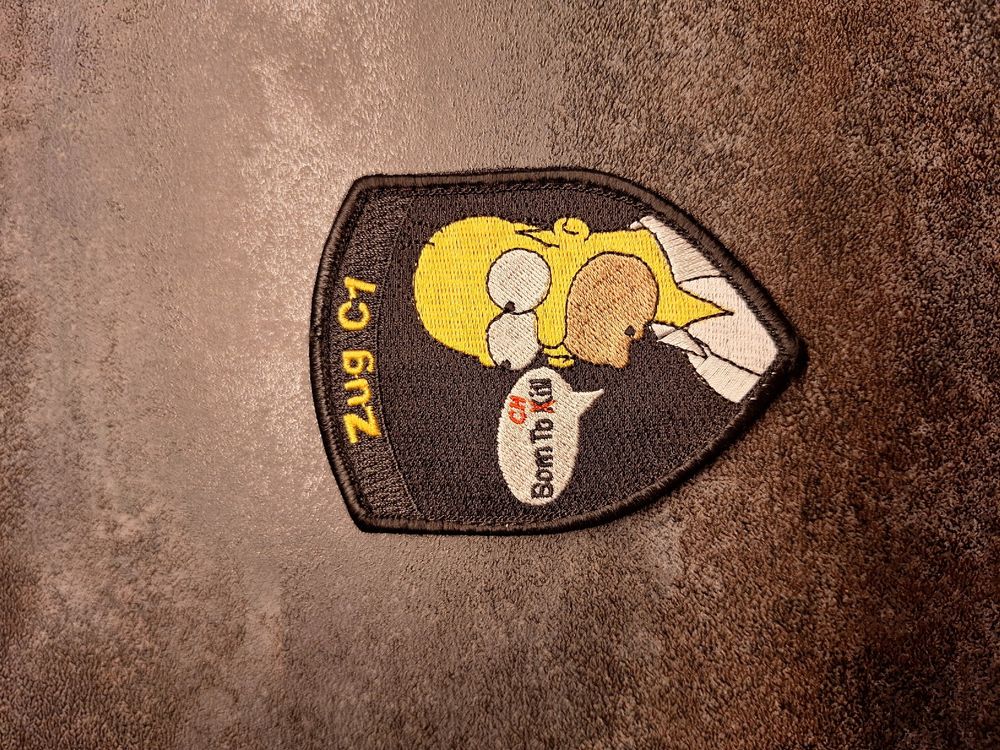 Homer Simpson "Born To Kill"militär Aufnäherschweiz (Gebraucht) in für ...