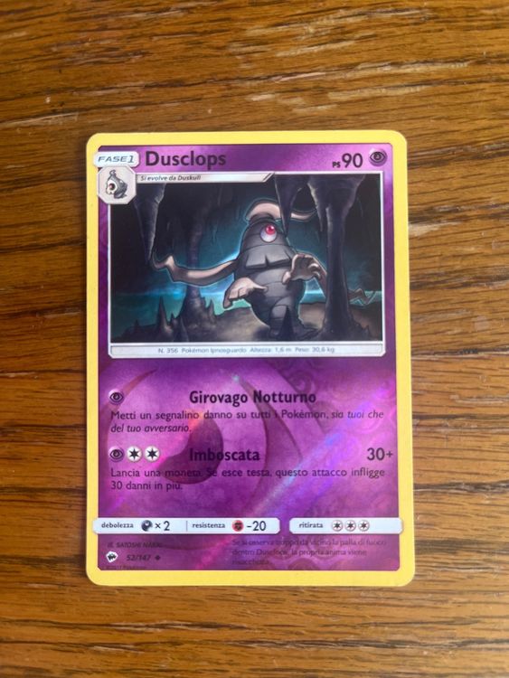 Carte Pokemon Dusclops Holo Reverse - Burning Shadows - IT (Gebraucht ...