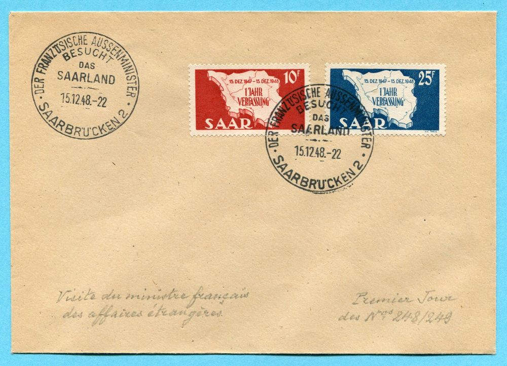 FDC Saarbrücken 1948 (Gebraucht) in Opfikon für CHF 34 – mit Lieferung auf Ricardo kaufen