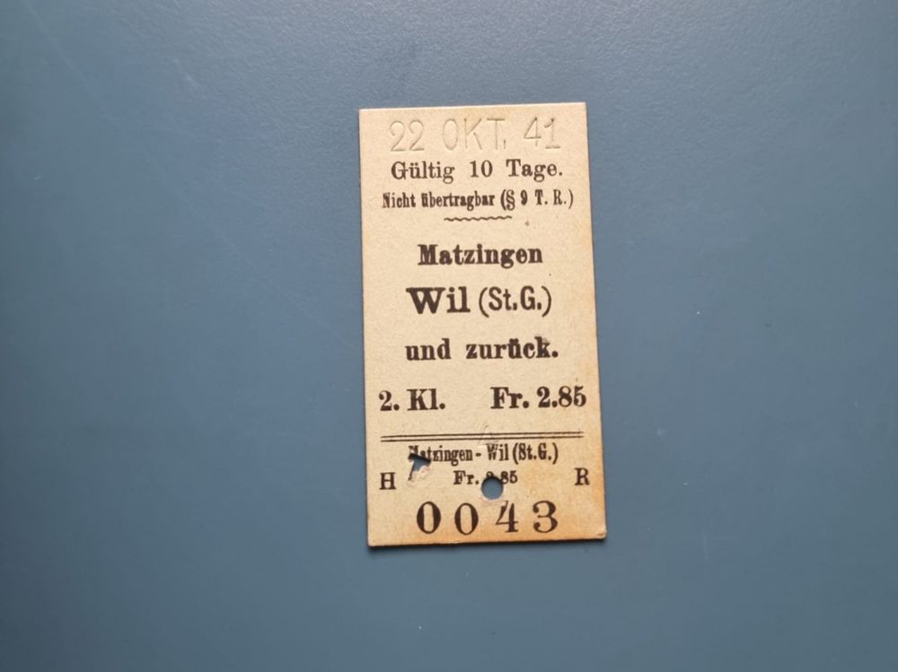 Billet Matzingen- Wil 1941 (Gebraucht) in Birrwil für CHF 20 – mit Lieferung auf Ricardo kaufen