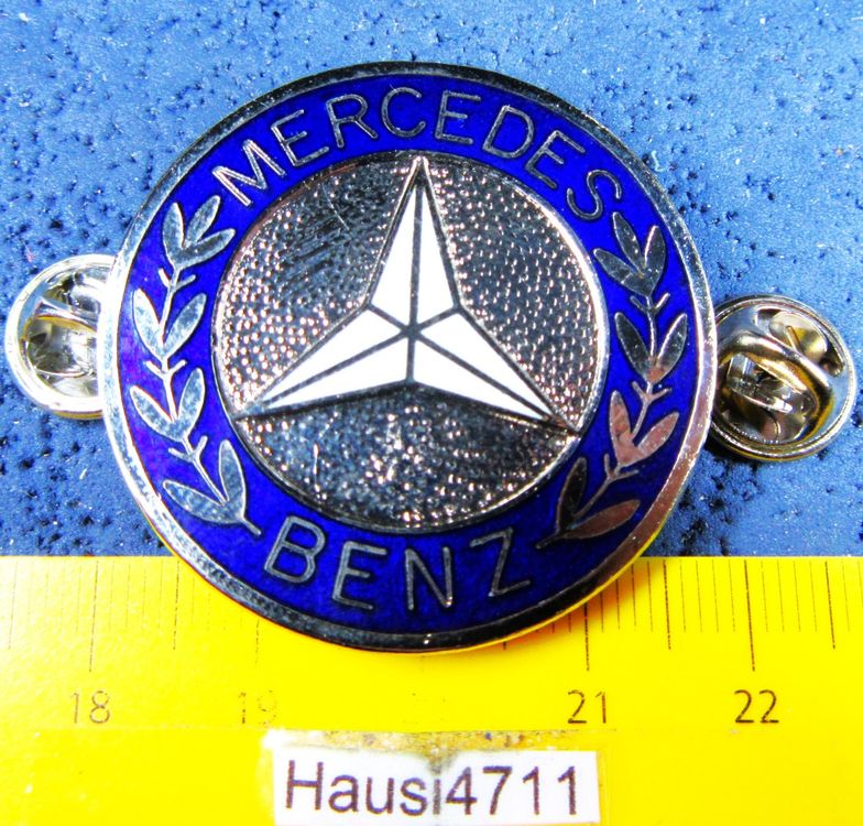 MERCEDES BENZ AUTO LOGO 2PIN ENAMEL TOP-QUALITÄT 38mm GROSSS (Gebraucht ...