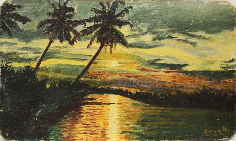 Gemälde romantischer Sonnenuntergang - signiert | Kaufen auf Ricardo