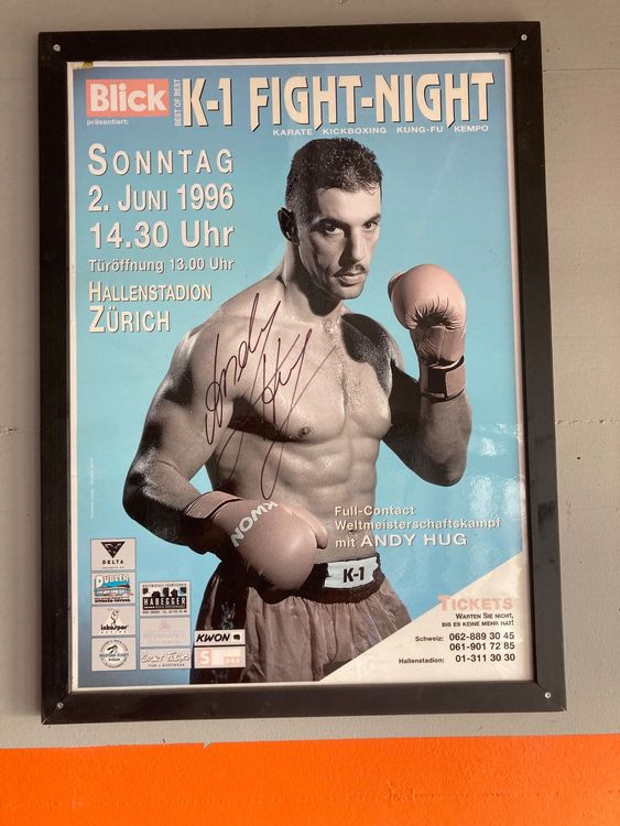 Andi Hug Werbeblakat K-1 Fight Night Hallenstadion Zürich (Gebraucht) in Wildegg für CHF 200 ...