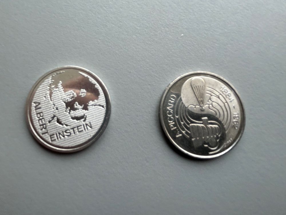Zwei Sondermünzen Helvetia A. Einstein und A. Piccar à 5 Fr (Gebraucht ...