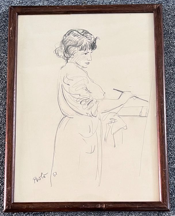 Interessante Zeichnung unleserlich signiert datiert 51 | Kaufen auf Ricardo