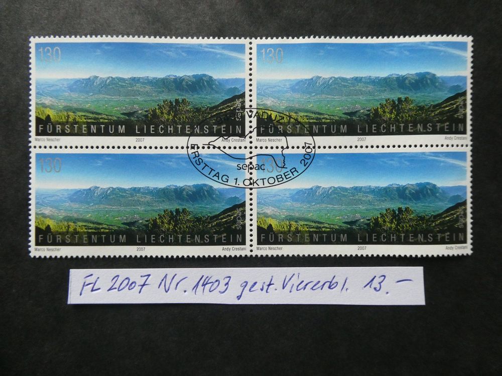 FL 2007 Nr. 1403 gestempelter Viererblock | Kaufen auf Ricardo