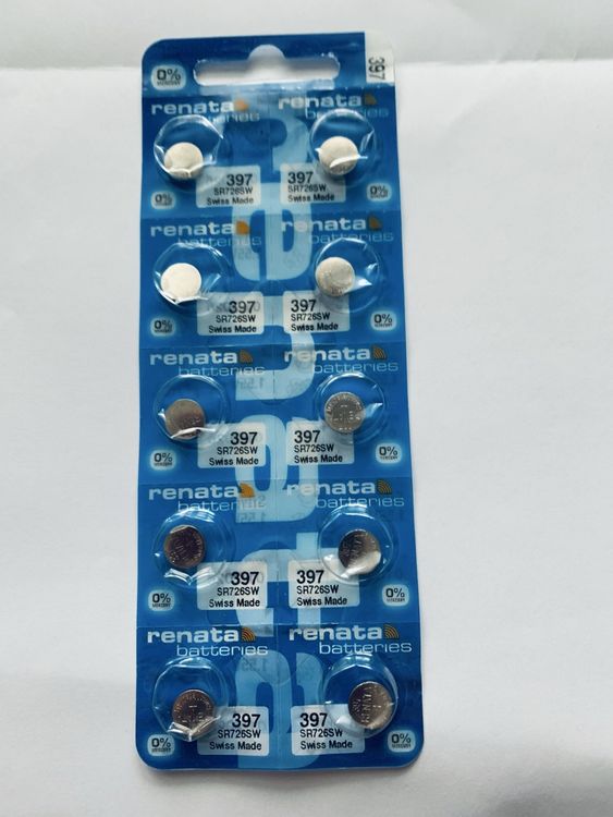 10 Knopfzellen Batterien Renata 397 Swiss Made, neu (Neu und ...