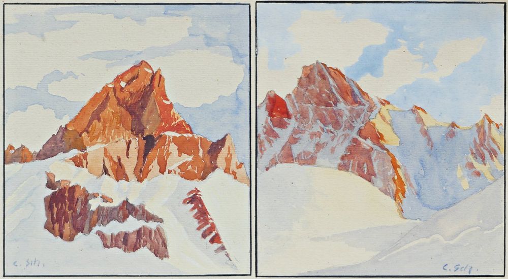Carl SCHELLHAMMER (1894-1956) - 2 Aquarelle Berglandschaften (Gebraucht ...