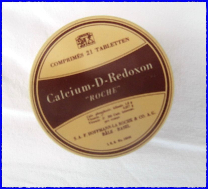 alte Blechdose "CALCIUM-D-Redoxon" von Roche | Kaufen auf Ricardo