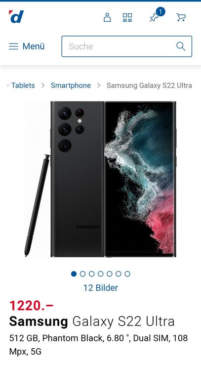 Samsung Galaxy S22 Ultra 512GB (Gebraucht) in Ostermundigen für CHF 535 ...