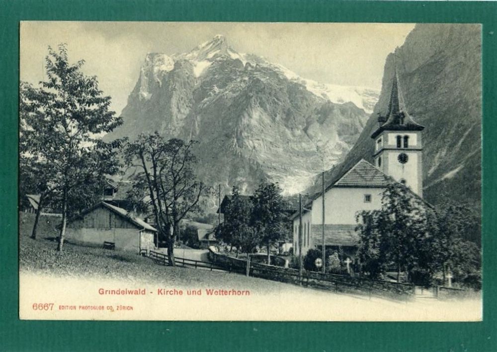 Grindelwald - Kirche und Wetterhorn (Gebraucht) in Sargans für CHF 1 – mit Lieferung auf Ricardo ...
