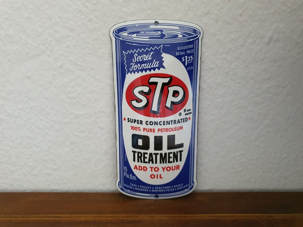 Emailschild STP Motorcycles Motor Oil Logo Emaille Schild | Kaufen auf ...