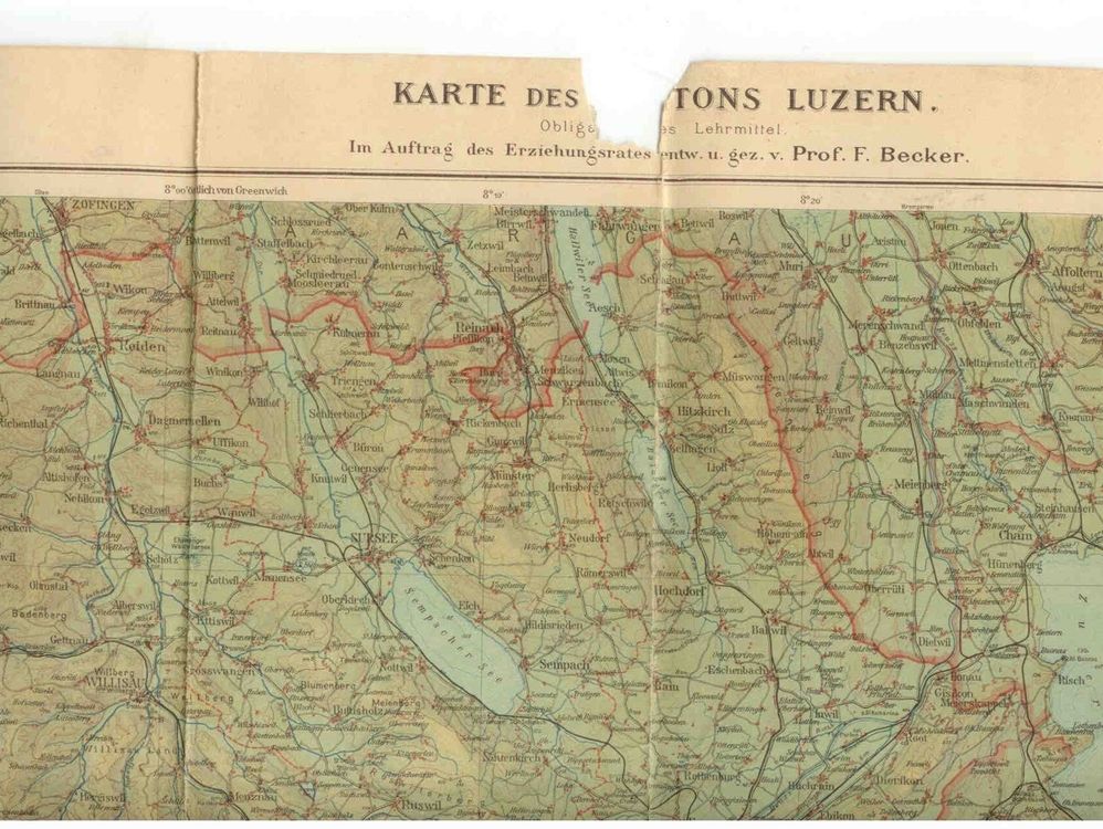 Alt Karte Kanton Luzern 1918 (Gebraucht) in Neuhausen für CHF 6 – mit Lieferung auf Ricardo kaufen