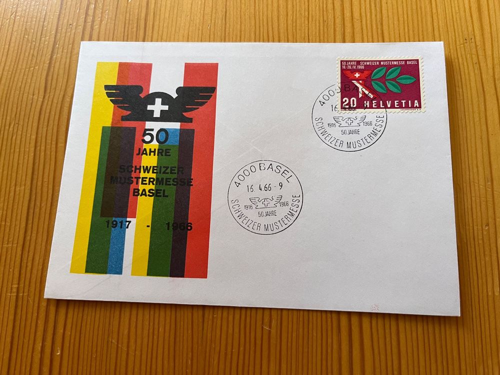 Werbemarke 50 Jahre Schweizer Mustermesse Basel 16.04.1966 | Kaufen auf ...